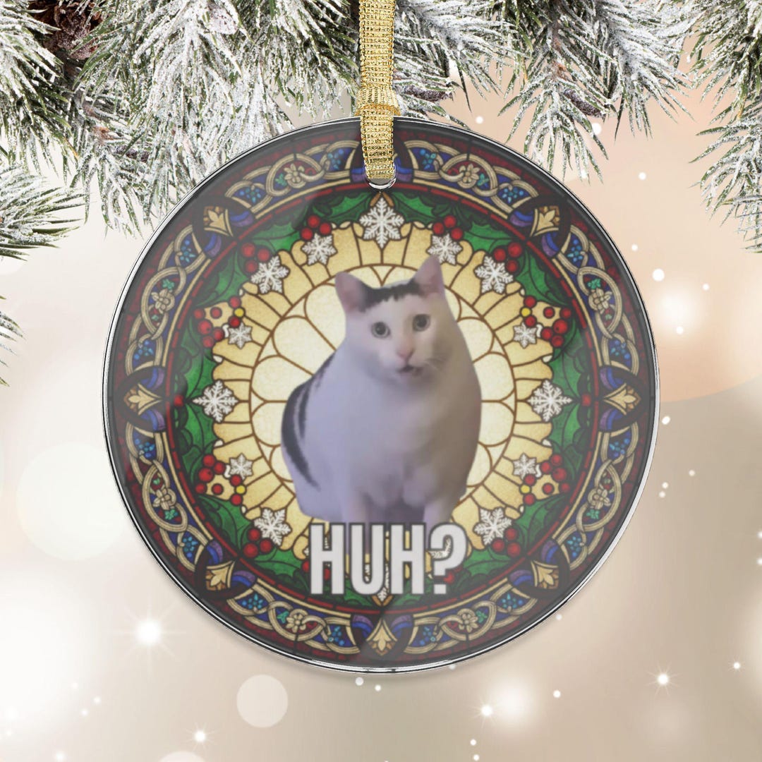 HUH Cat Ornament Stained Glass, Sarcastic Gag Gift for Coworker - Etsy