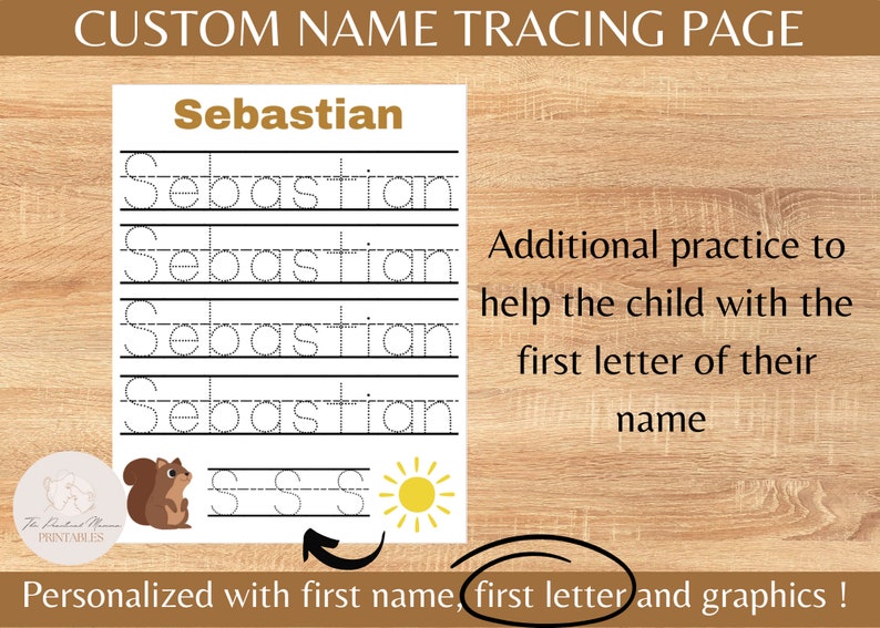 Personalized Name Tracing Worksheet, Handwriting Practice (PDF) - Etsy