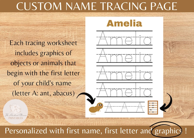Custom Name Tracing Sheet Handwriting Practice Personalized Name Trace ...