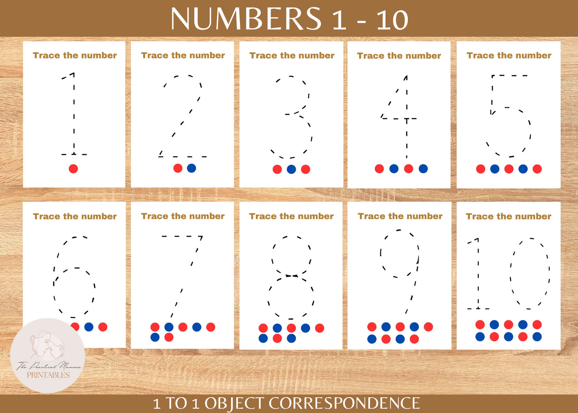 Number Tracing & Counting Worksheet: Montessori-inspired Printable (PDF ...