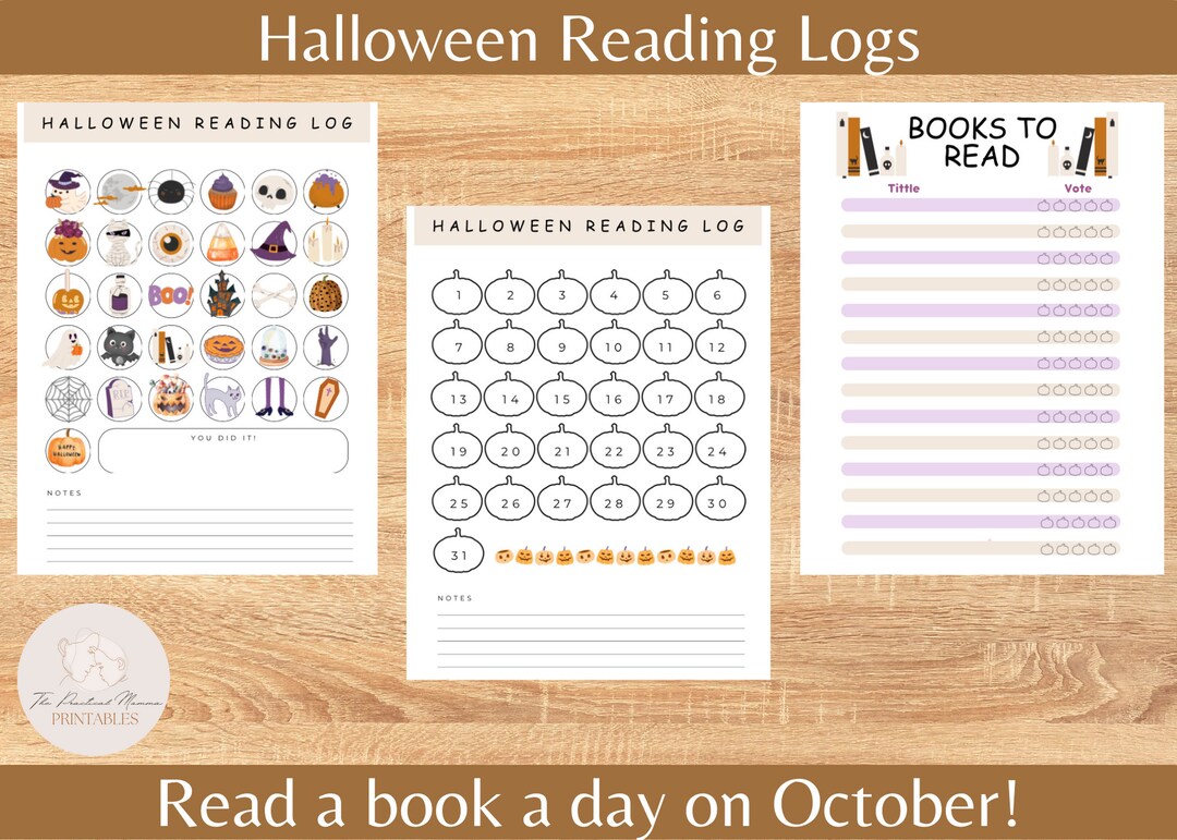 Halloween Reading Log Kids Reading Log Book Log Reading Chart Printable ...