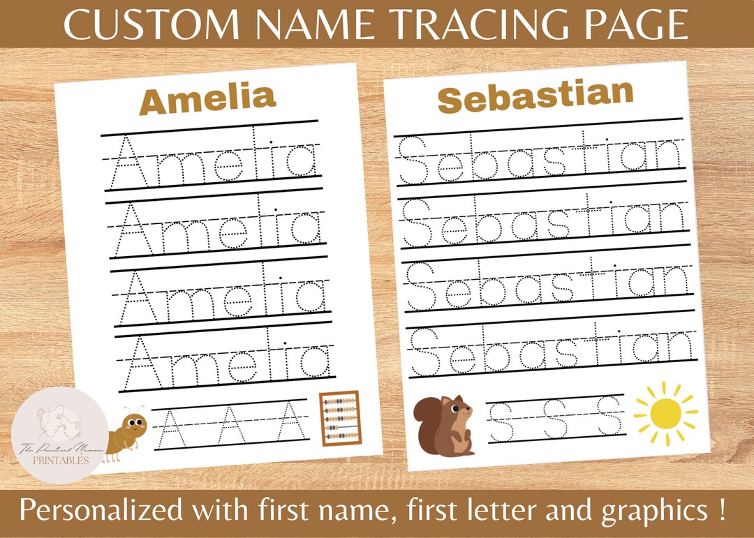 Custom Name Tracing Sheet Handwriting Practice Personalized Name Trace ...