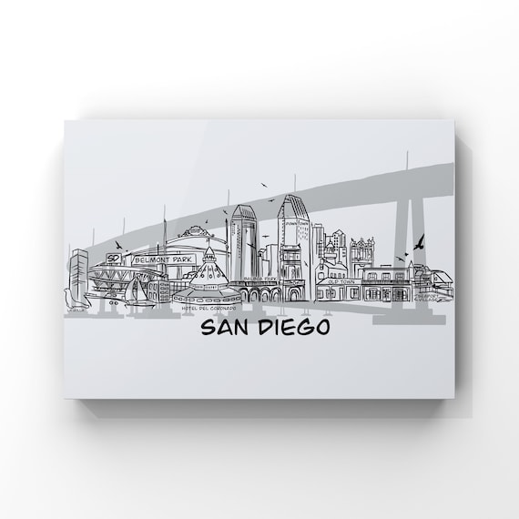 San Diego Outline - Etsy