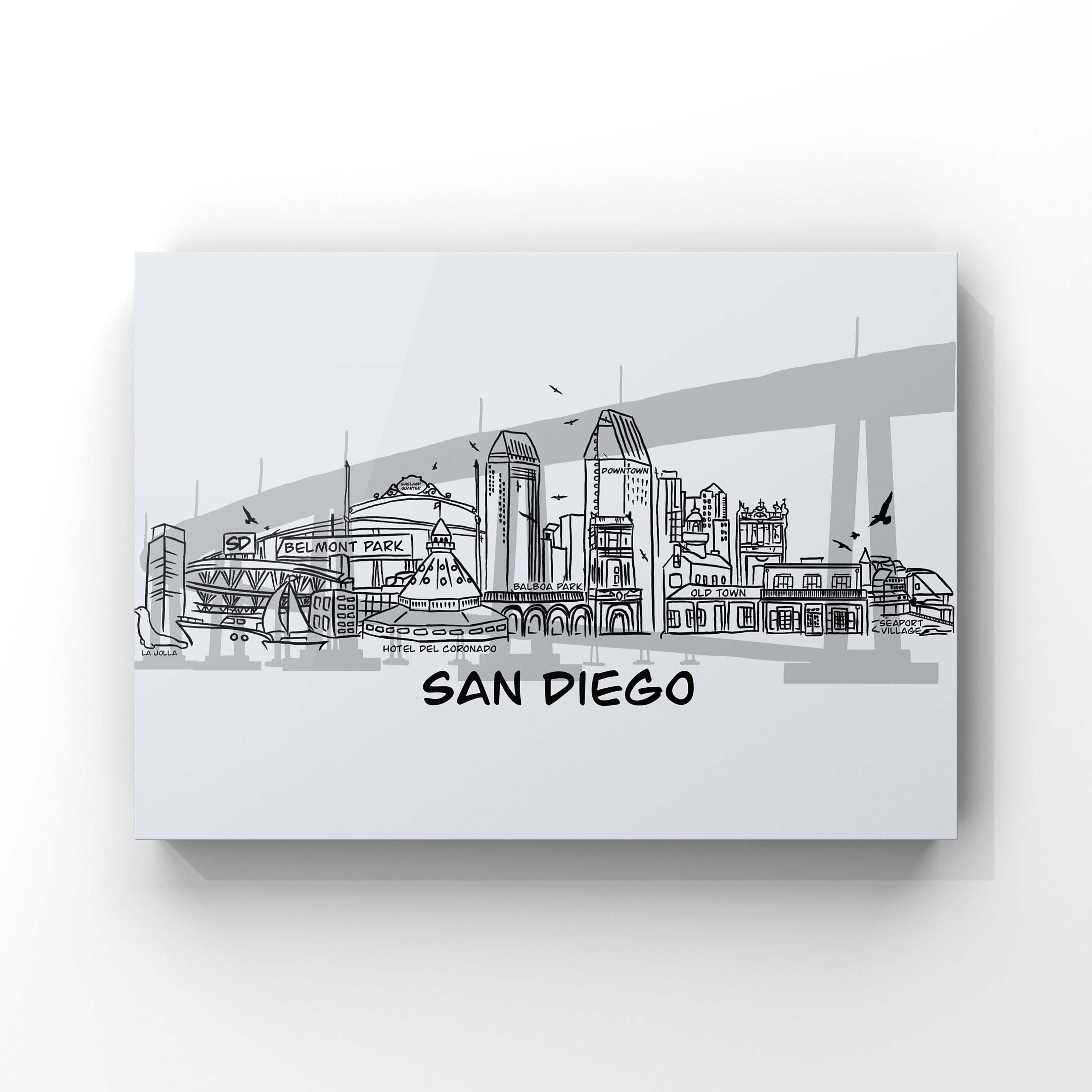 San Diego Outline - Etsy