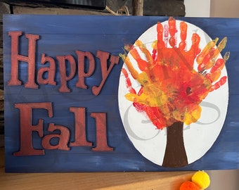 Happy Fall Handprint Keepsake - Etsy