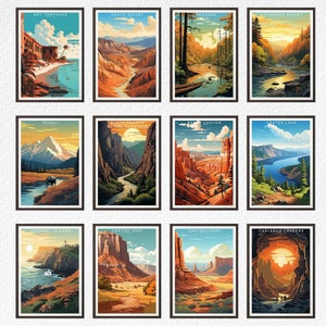 63 National Parks in USA, Digital Posters, Digital Prints, National ...