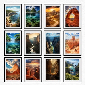 63 US National Park Prints, USA Parks Digital Posters, National Park ...