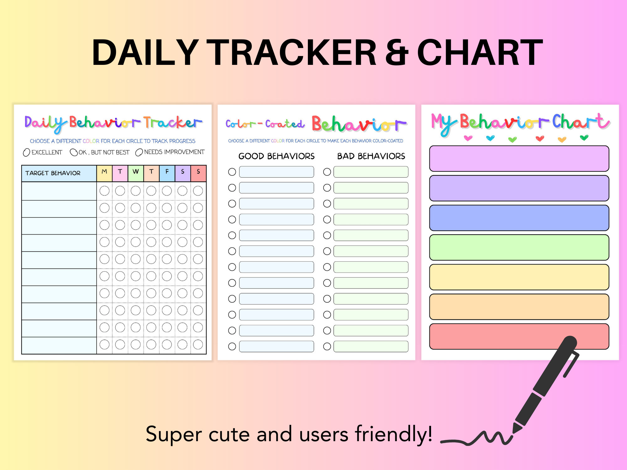 Kids Behavior Tracker, Printable Behaviour PDF, Editable Canva, Kids ...