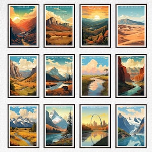 63 National Parks in USA, Digital Posters, Digital Prints, National ...