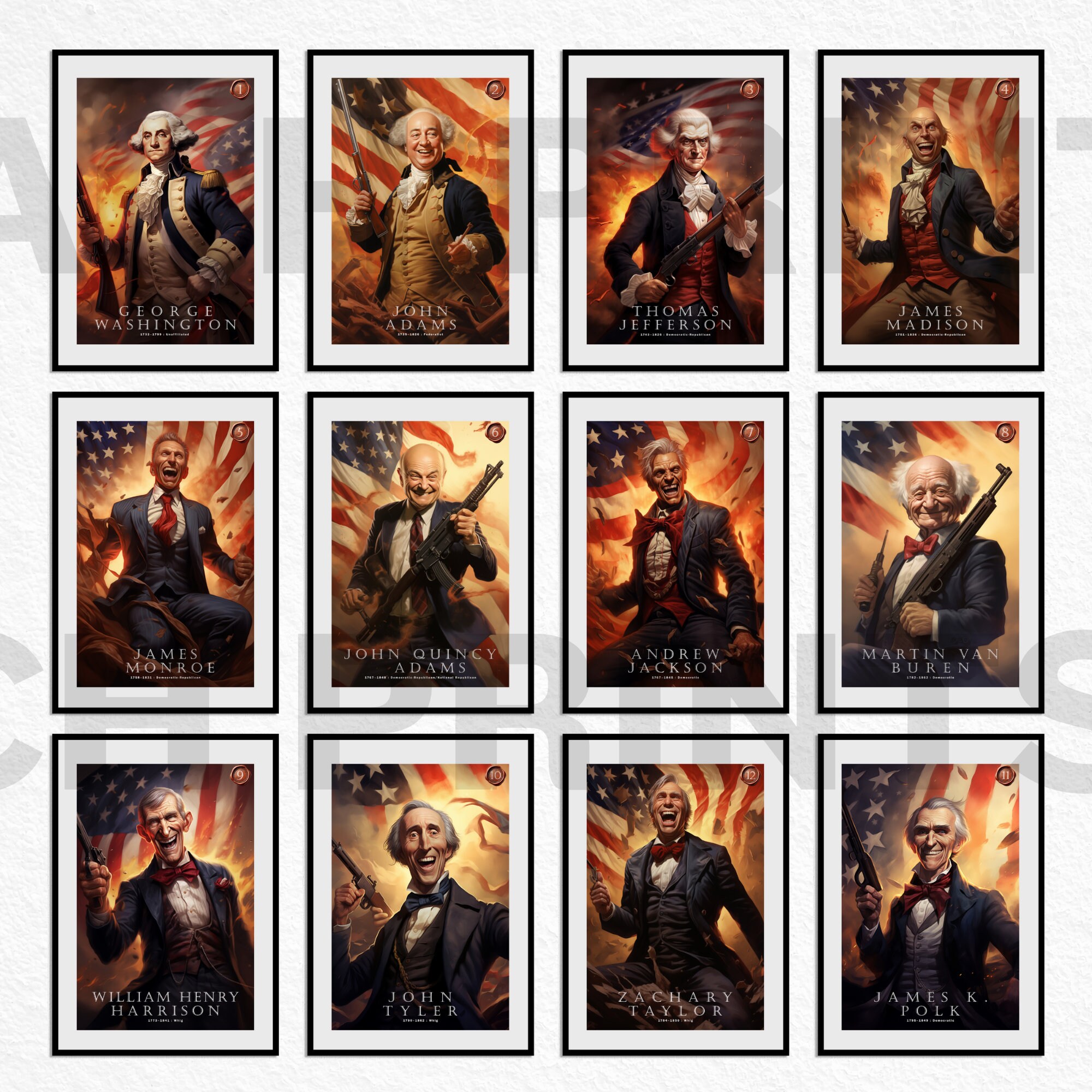 46 US Presidents Prints, USA Presidents Posters, Digital Posters ...