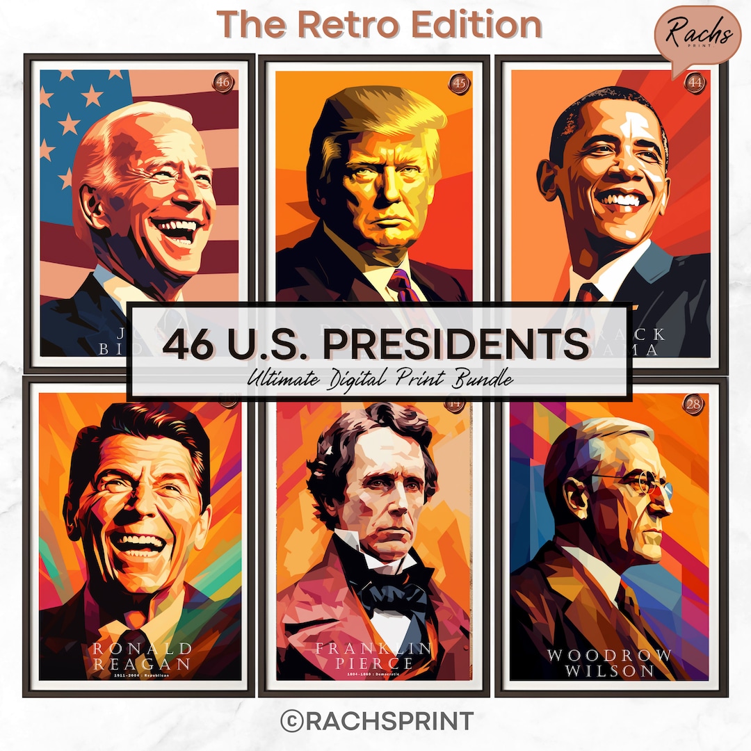 46 United States Presidents Print, USA Presidents Posters, Digital ...