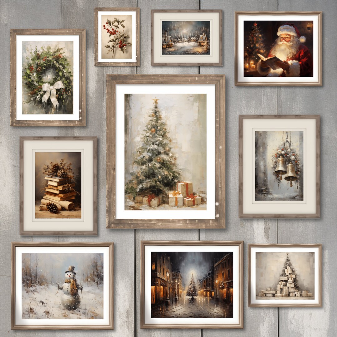 Printable Vintage Christmas, Digital Posters, Digital Prints, Wall Art ...