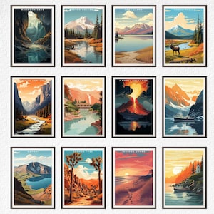 63 National Parks in USA, Digital Posters, Digital Prints, National ...