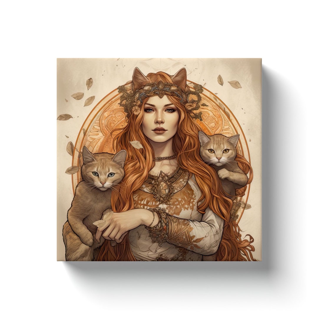 Freyja Canvas Wall Art - Freya Art Print, Freyja Art Print, Asatru ...