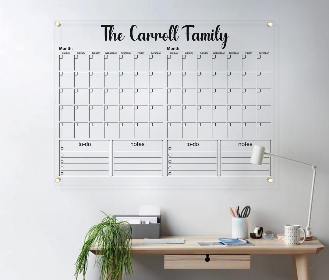 Personalized Family Planner Acrylic Family Planner Monthly - Etsy