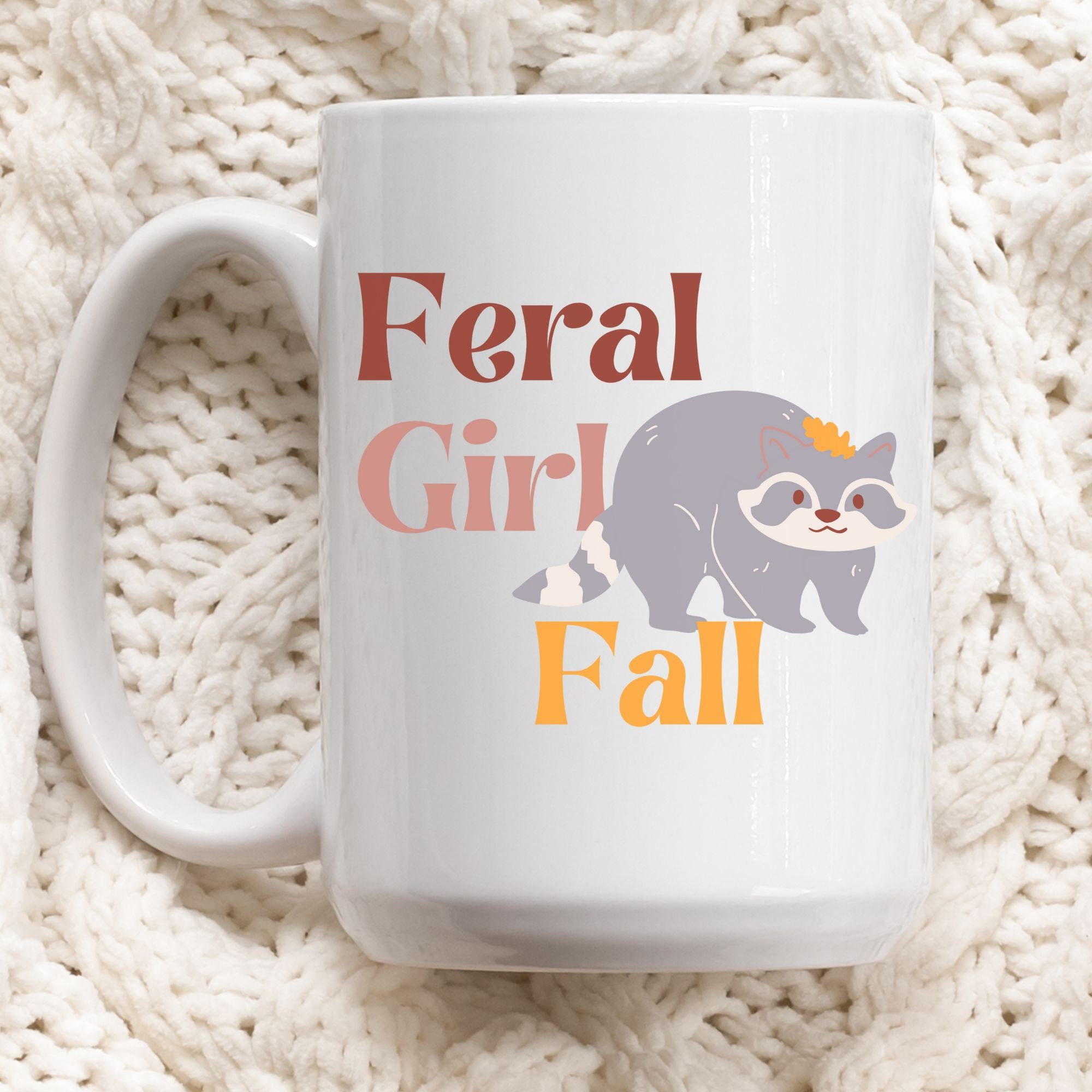 Feral Girl Fall Cute Animal PNG Punny Raccoon PNG Perfect - Etsy