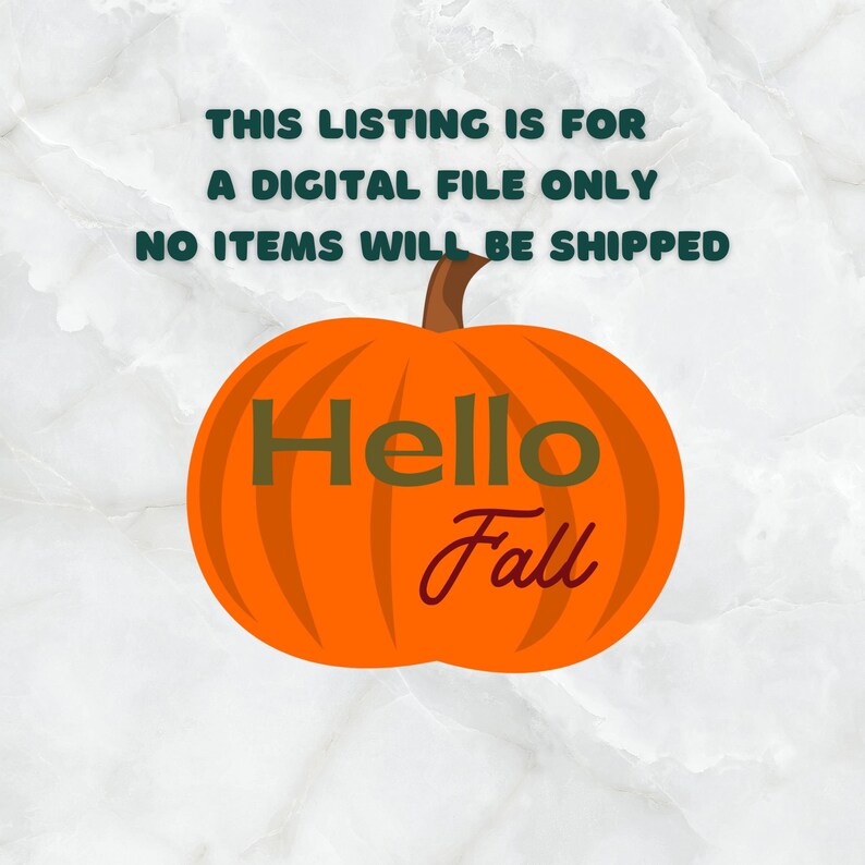 Hello Fall Pumpkin SVG and PNG Perfect for Cricut or Silhouette ...