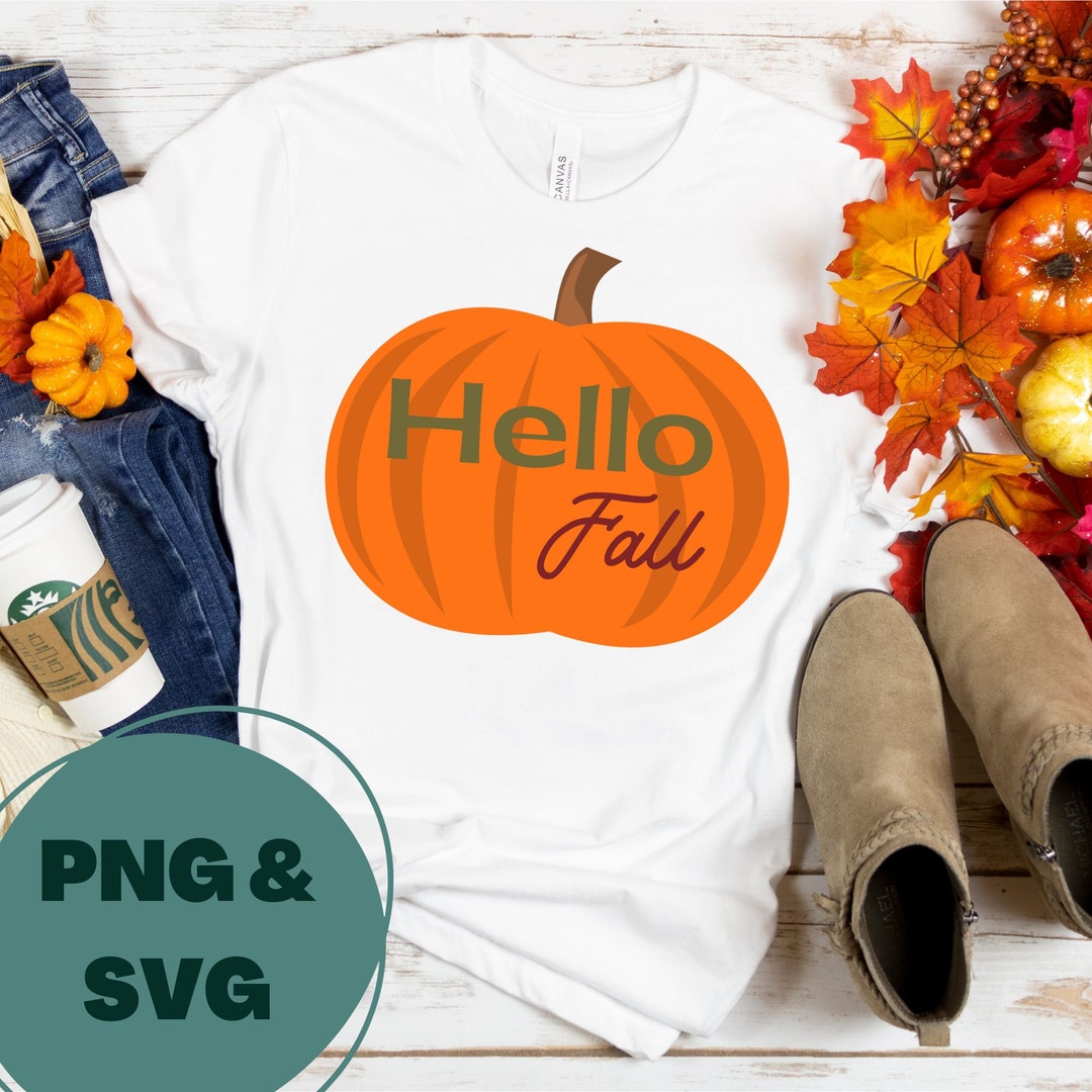 Hello Fall Pumpkin SVG and PNG Perfect for Cricut or Silhouette ...