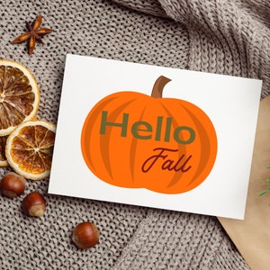 Hello Fall Pumpkin SVG and PNG Perfect for Cricut or Silhouette ...