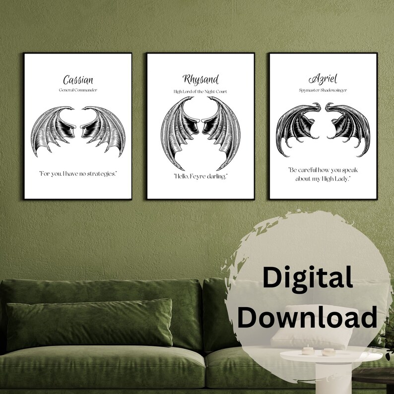 The Bat Boys Collection, Azriel, Cassian and Rhysand Prints, ACOTAR ...