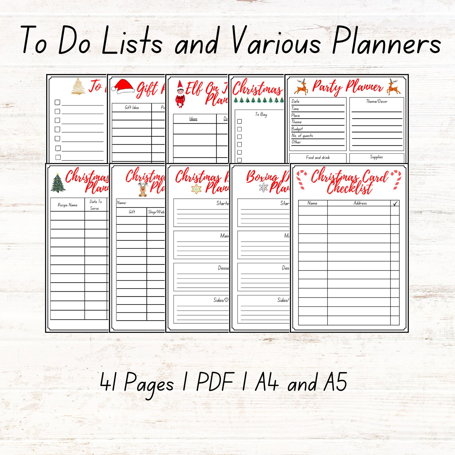 Christmas Printable Planner, Holiday Planner, Printable Pdf's ...