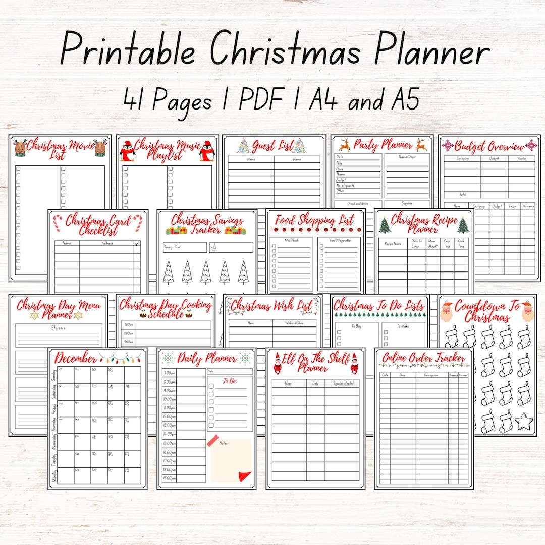 Christmas Printable Planner, Holiday Planner, Printable Pdf's ...