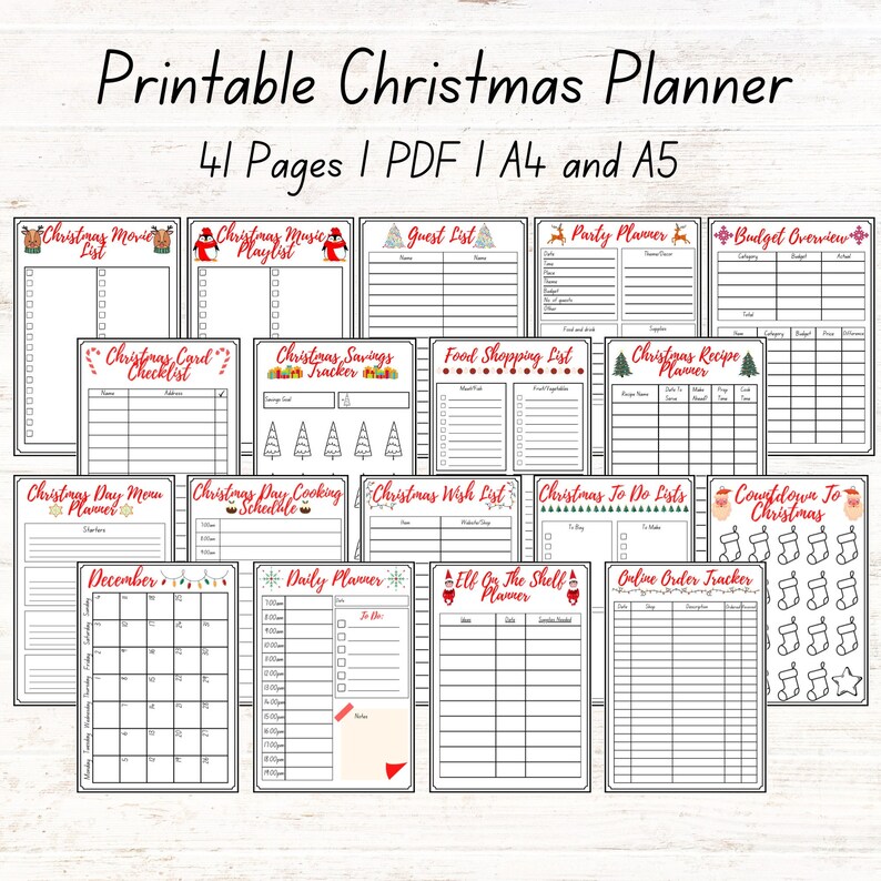 Christmas Printable Planner, Holiday Planner, Printable Pdf's ...