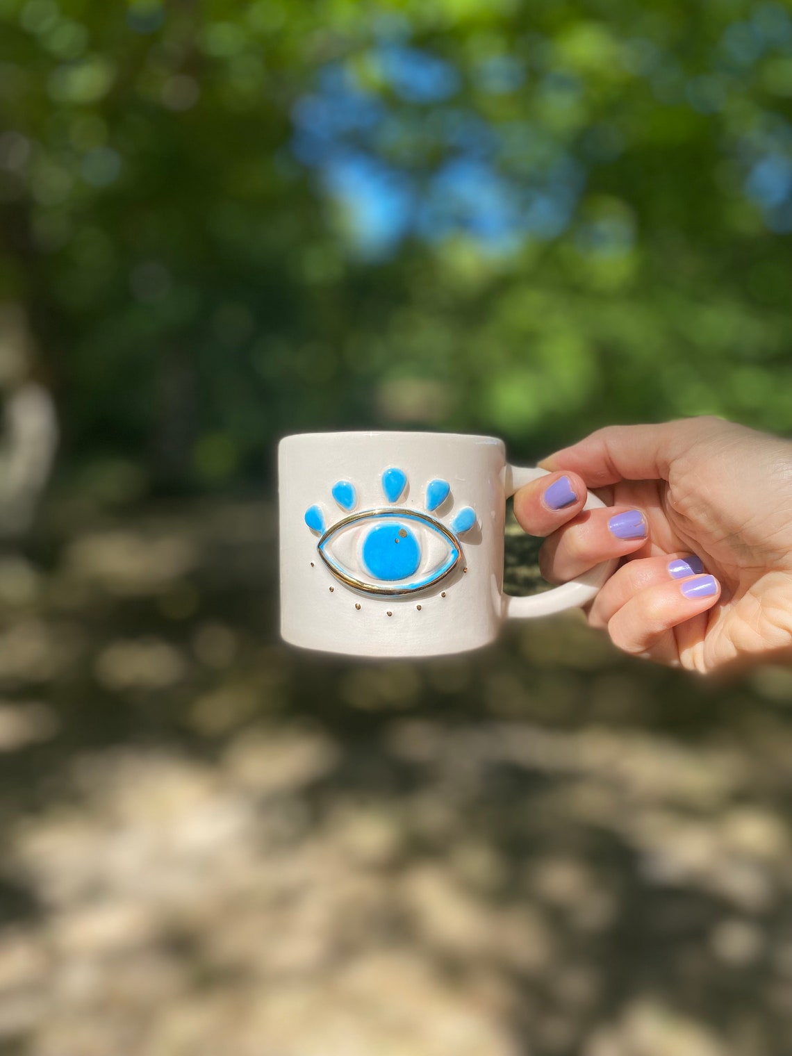 Blue Eyes Coffee Mug Evil Eyes Cup Handmade Ceramic Mug - Etsy