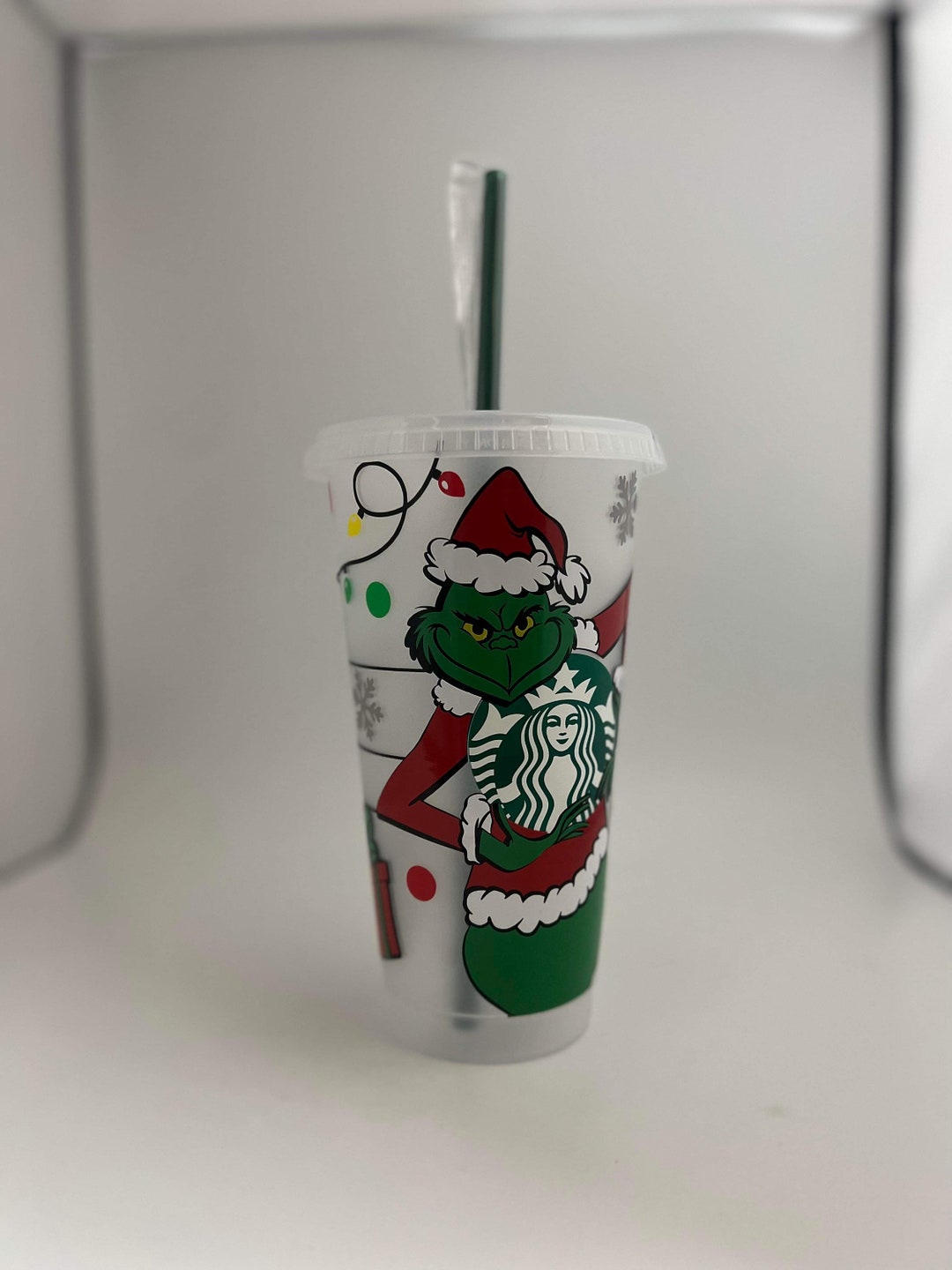 Grinch Cold Cup Starbucks Cold Cup Grinch Stitch - Etsy