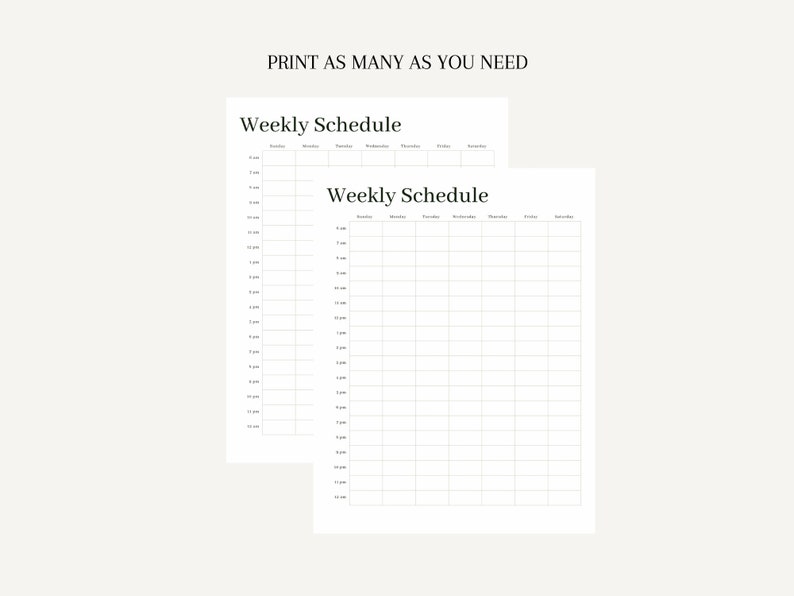 Weekly to Do List Printable, Minimalist Weekly Planner, Weekly Agenda ...