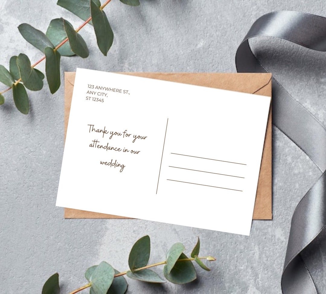 Thank You Postcard // Editable Card // Thoughtful Card // Greeting Card ...