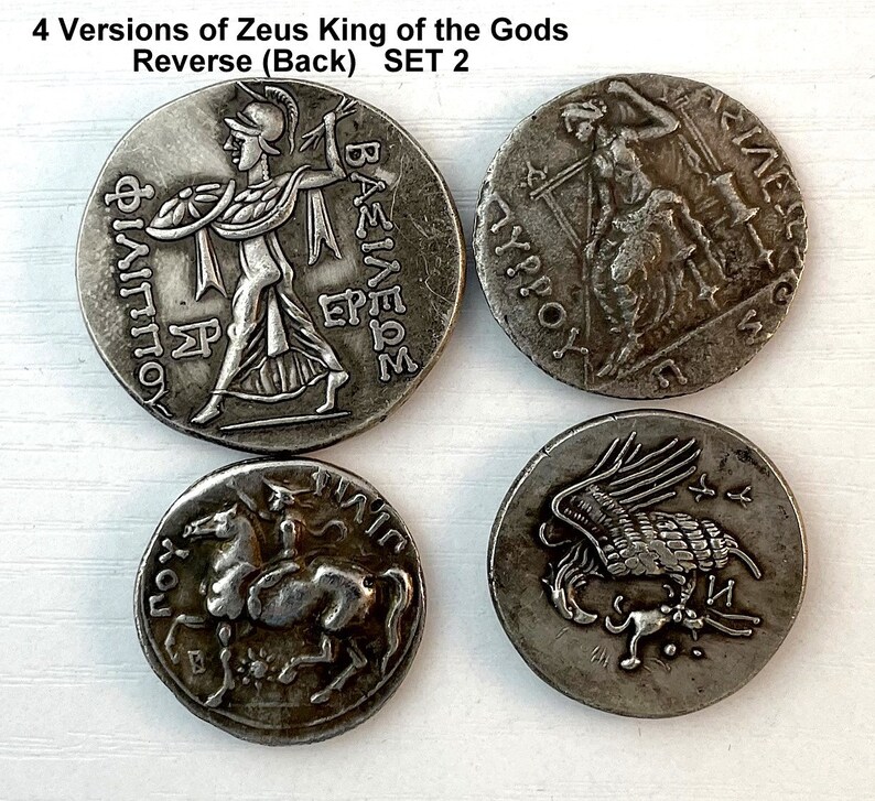 4 Versions of Zeus Coins , Set 2. King of the Gods. Most Famous Coins ...