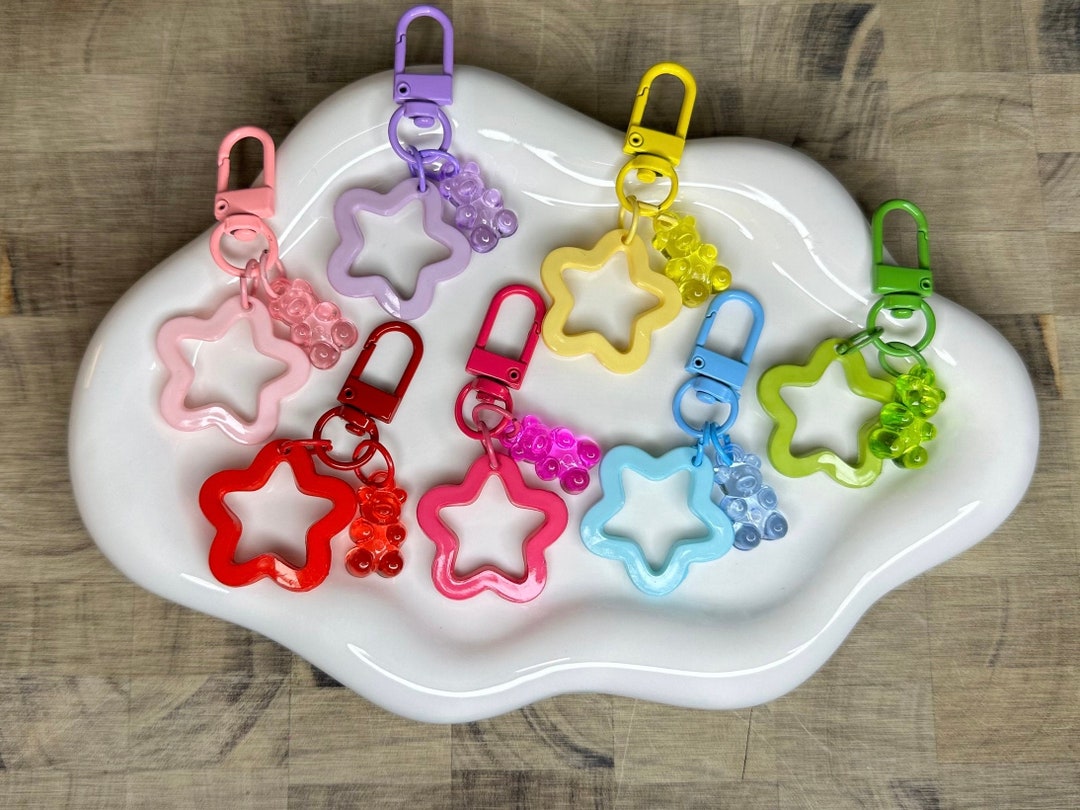 Mini Gummy Bear Star Keychains! | Available in Various Colors | - Etsy