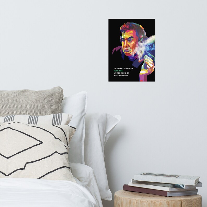 Elon Musk Motivational Poster — Make It Happen, Optimism, Just Do It - Etsy