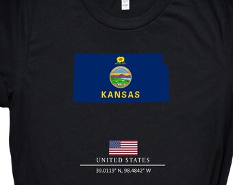 Kansas Map T Shirt - Etsy