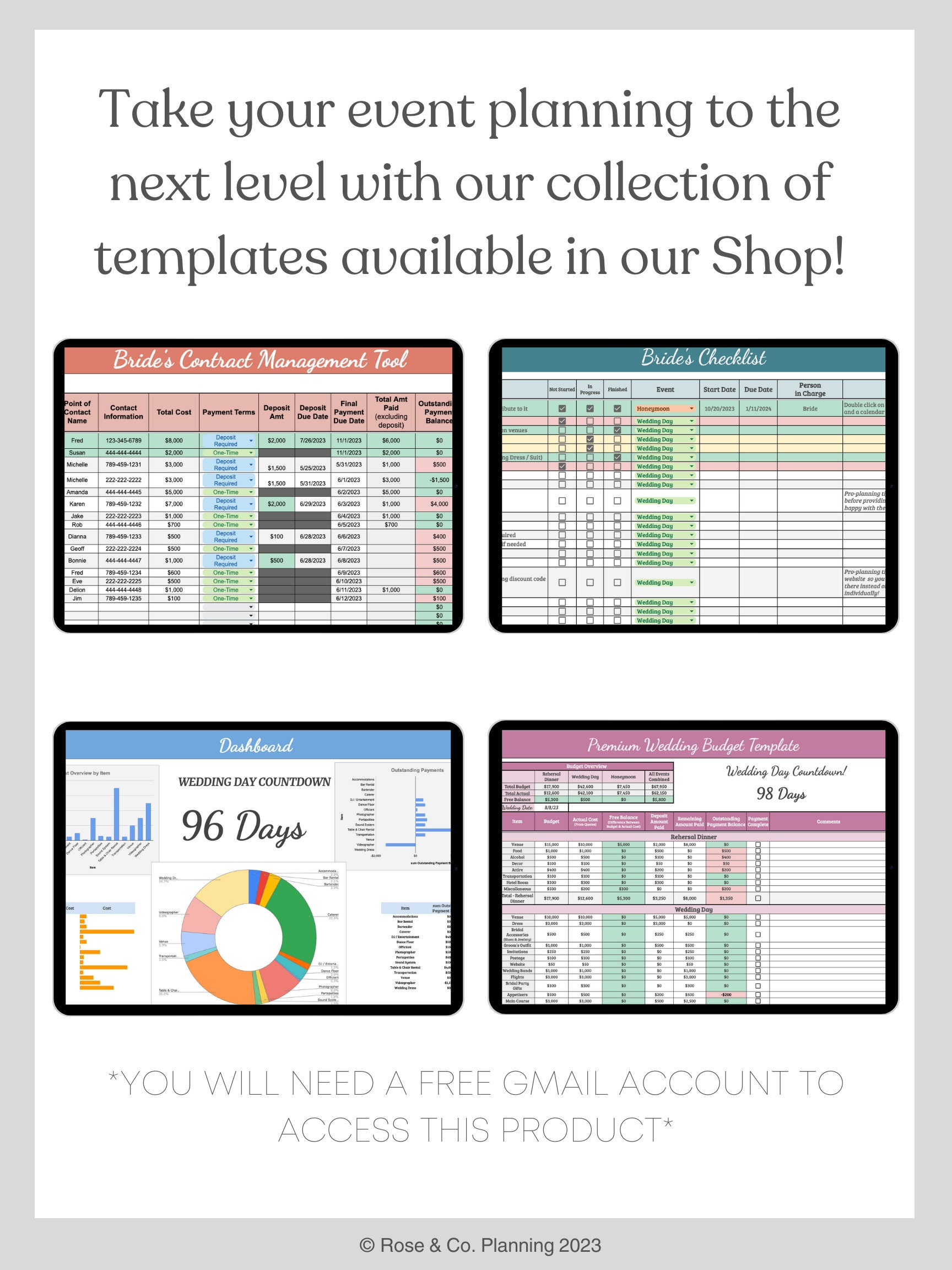 Digital GUEST LIST Wedding Tracker. Google Sheets Dashboard. Instant ...