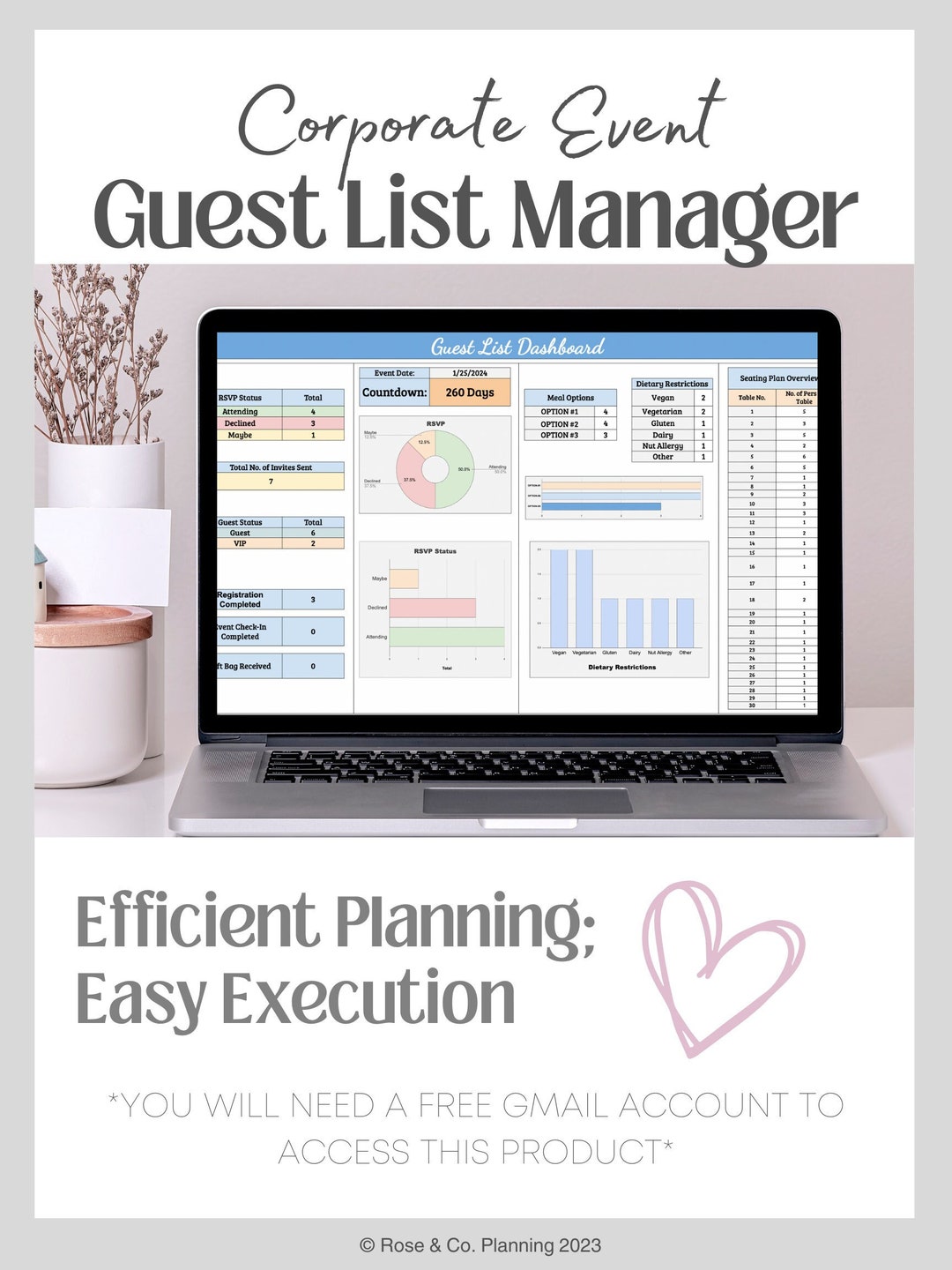 Easy Streamlined GUEST LIST MANAGEMENT Tool Corporate Events 300 Guests ...