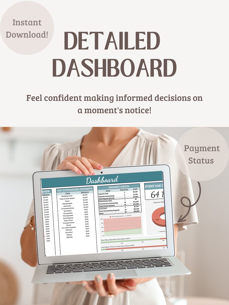 Personal Event Digital PAYMENT & PARTNERSHIP Planner Template; Check ...