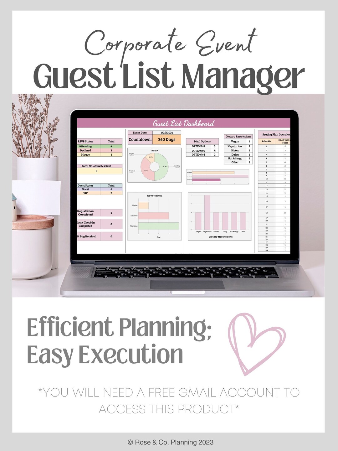 Easy Streamlined GUEST LIST MANAGEMENT Tool Corporate Events 300 Guests ...