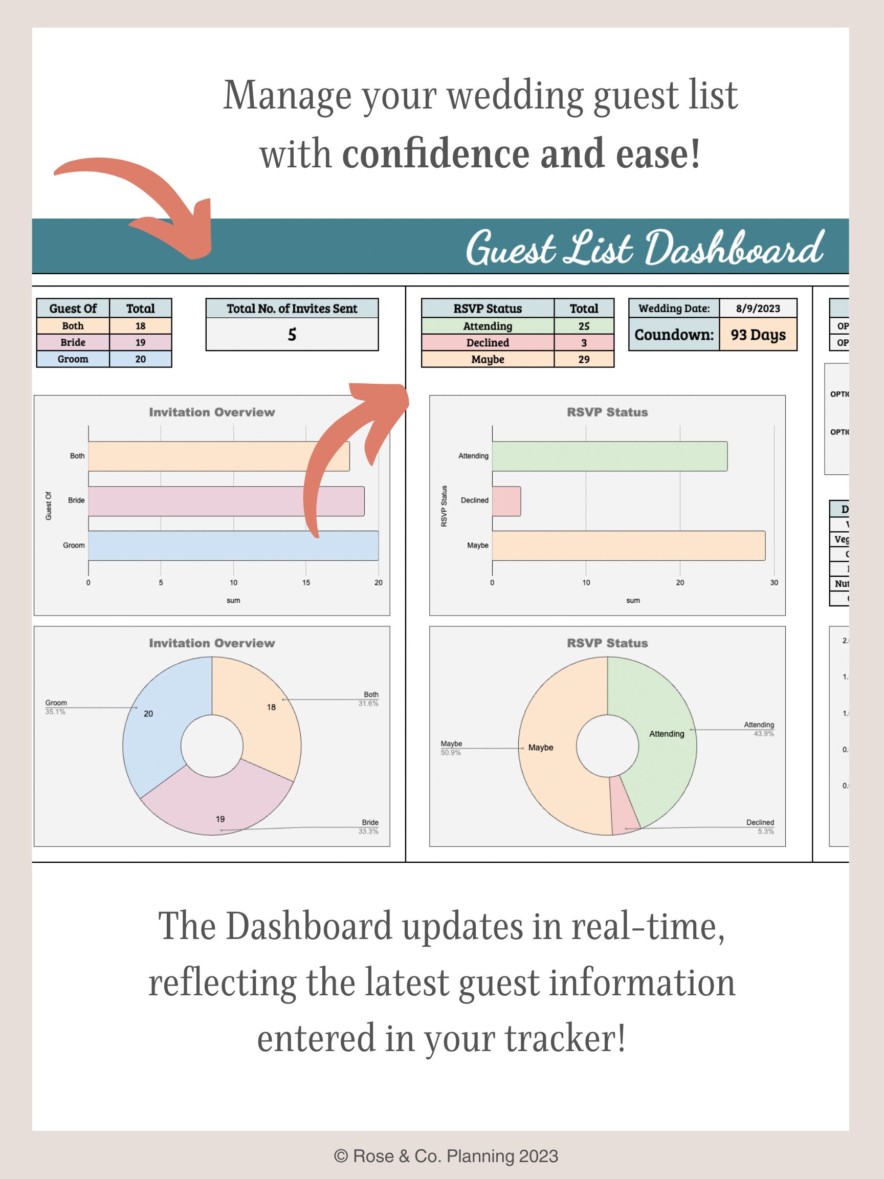Guest List Spreadsheets & Seating Plan BUNDLE. Digital WEDDING Planner ...
