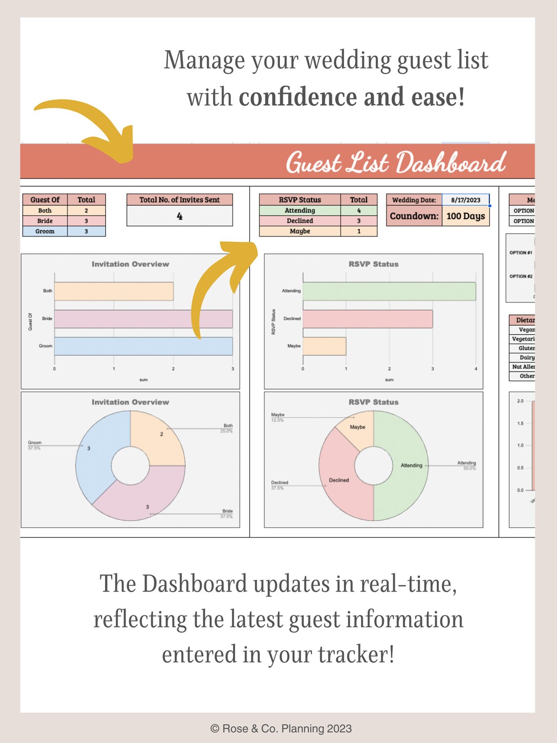 Guest List Spreadsheets & Seating Plan BUNDLE. Digital WEDDING Planner ...