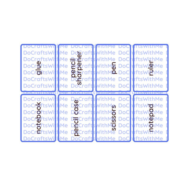 Bilingual Memory Game Printable School Objects English-spanish ...