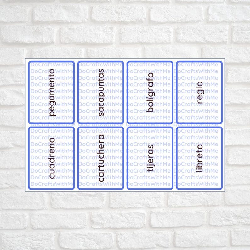 Bilingual Memory Game Printable | School Objects Matching Cards ...