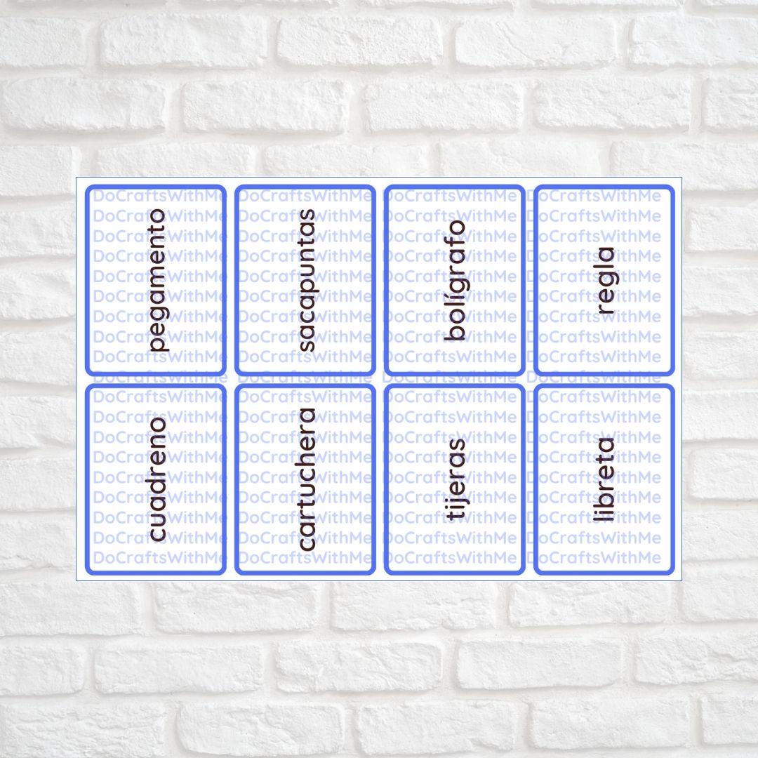 Bilingual Memory Game Printable | School Objects Matching Cards ...