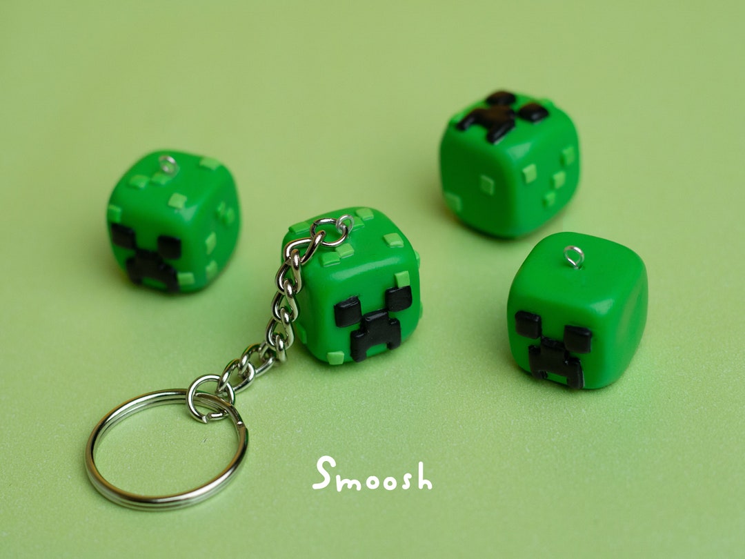 Minecraft Creeper Keychain, Handmade Polymer Clay Charm, Gamer Gift ...