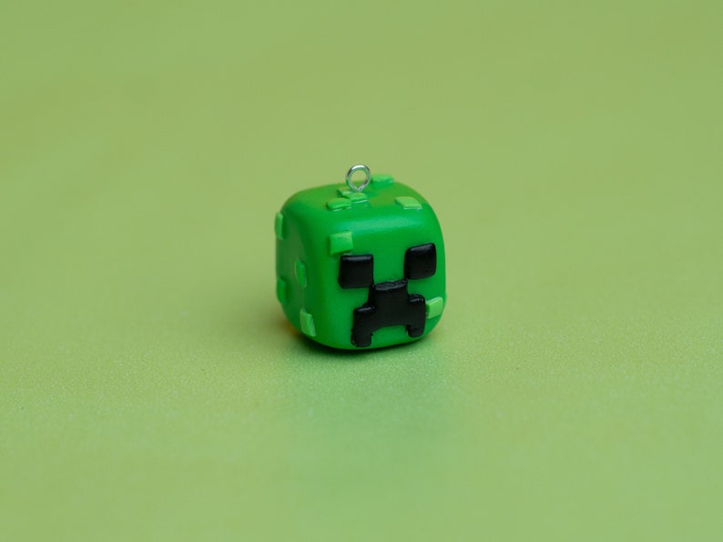 Minecraft Creeper Keychain, Handmade Polymer Clay Charm, Gamer Gift ...