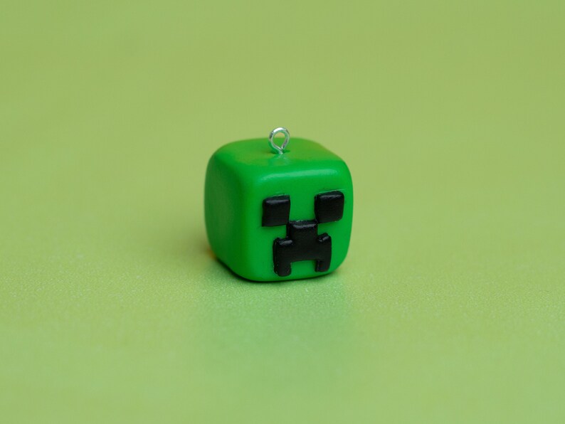 Minecraft Creeper Keychain, Handmade Polymer Clay Charm, Gamer Gift ...