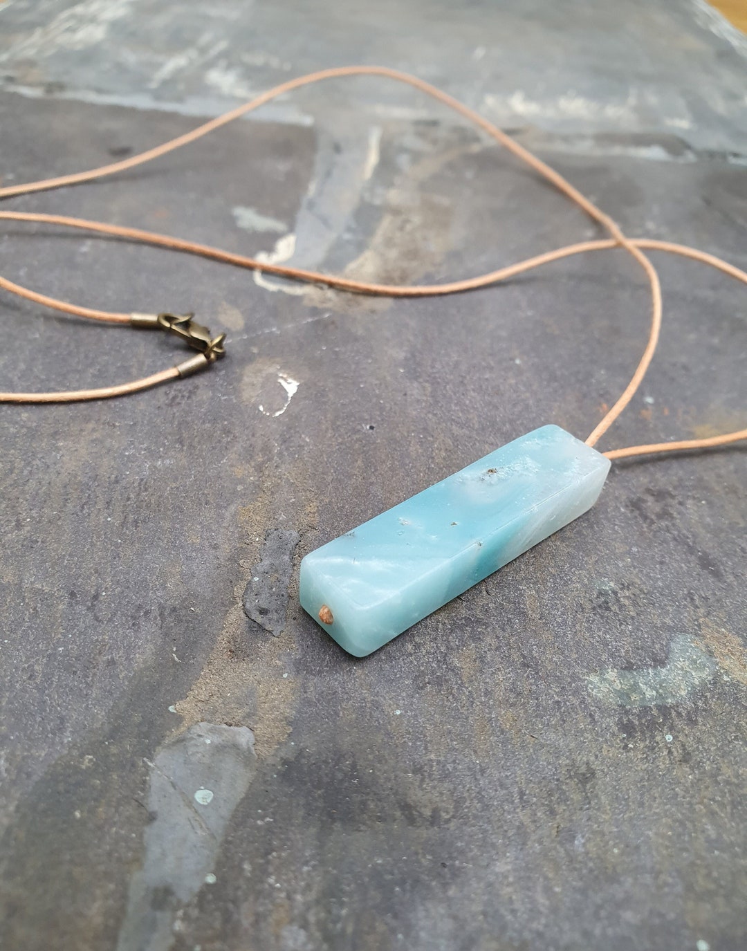 Men's Surf Style, Blue Stone Pendant Necklace Summer Beach Jewellery ...