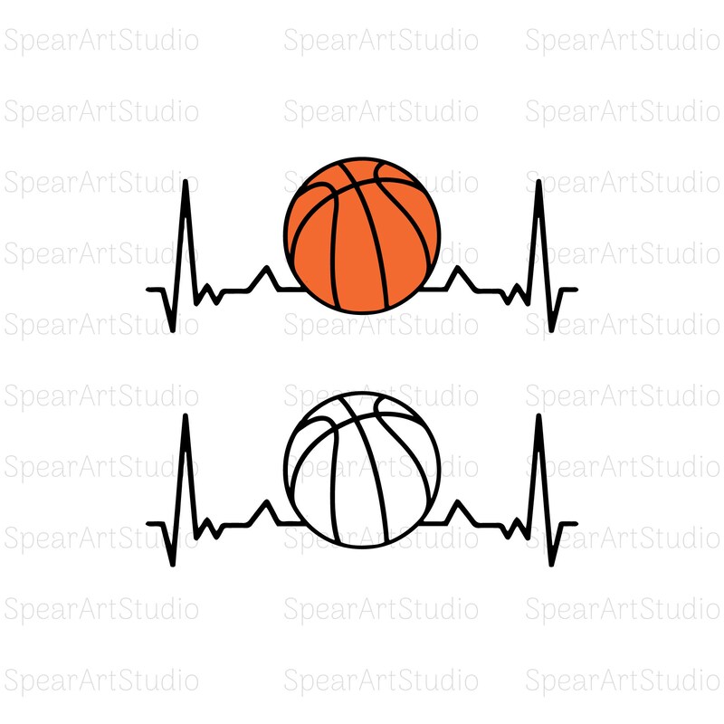 Basketball Heartbeat Svg - Etsy