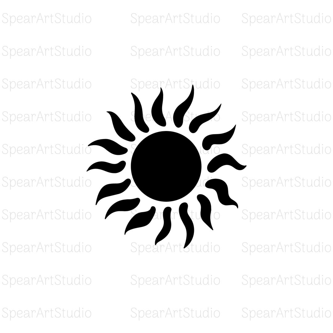 Sunshine Silhouette Fancy Black Sun Sunshine Svg Black Sun - Etsy